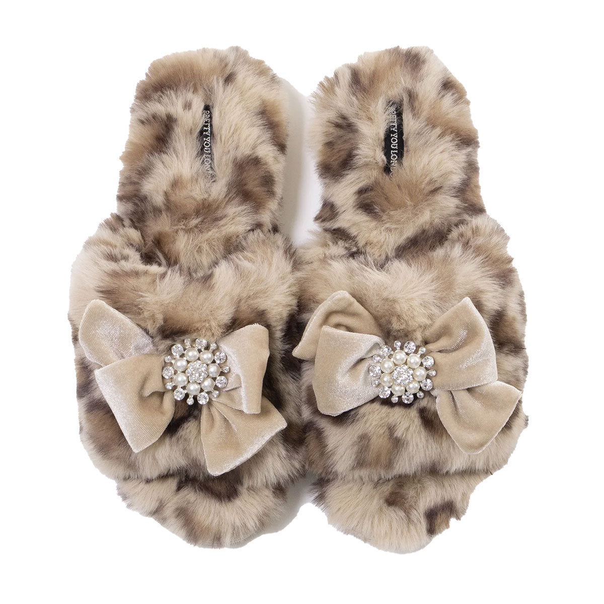 Pretty You London Anya Embellished Slider Slippers | Leopard – Muse ...